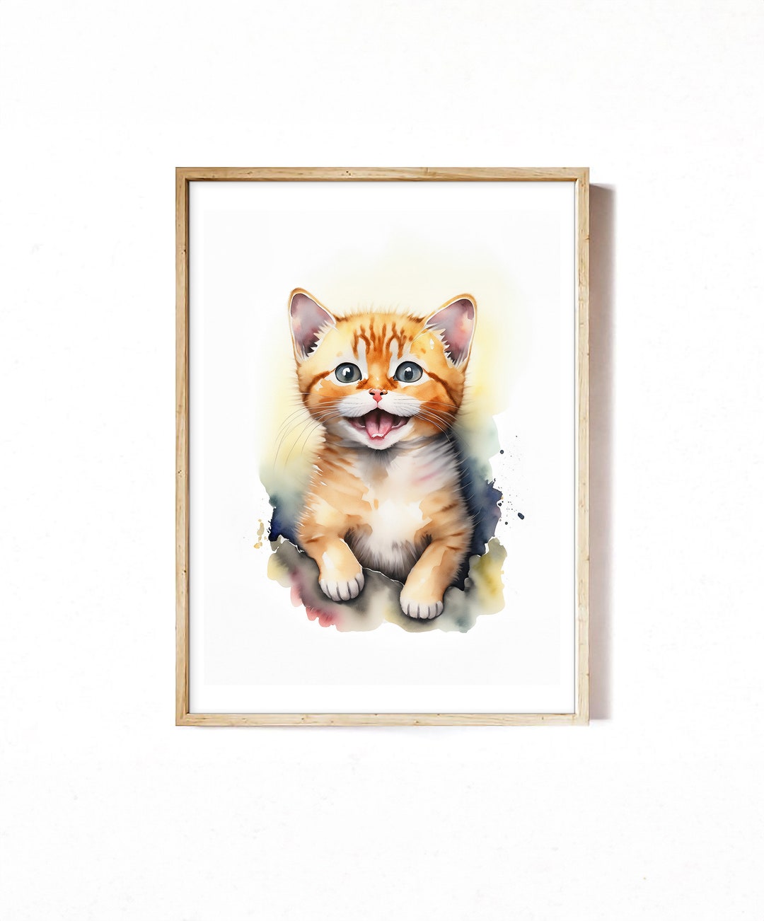 Cute Kitten Wall Print, Cute Cat Wall Art, Nursery Wall Art, Bedroom ...