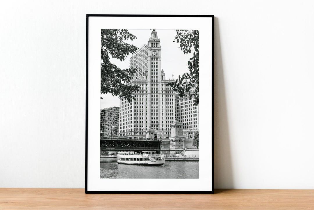 Downtown Chicago Print, Riverwalk Chicago Print, Wrigley Building Print ...