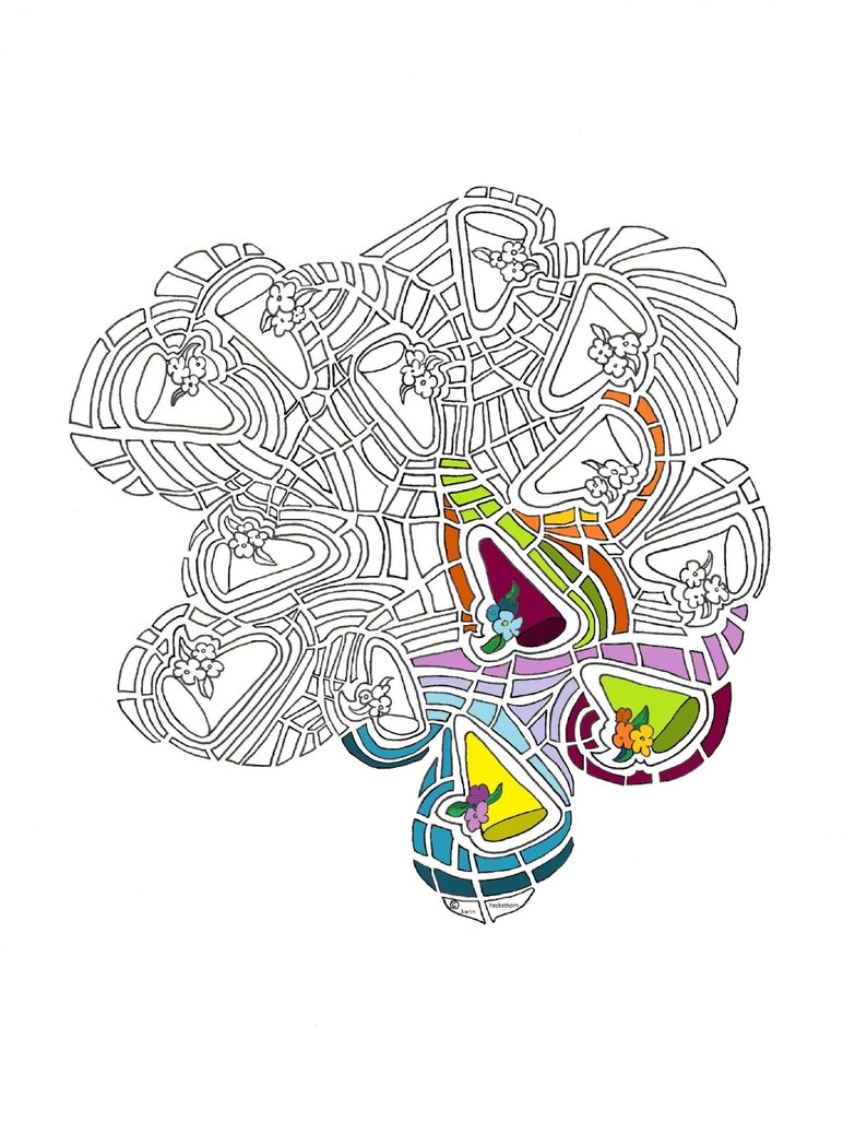 Majolica Digital Coloring Page Stress Relieving - Etsy