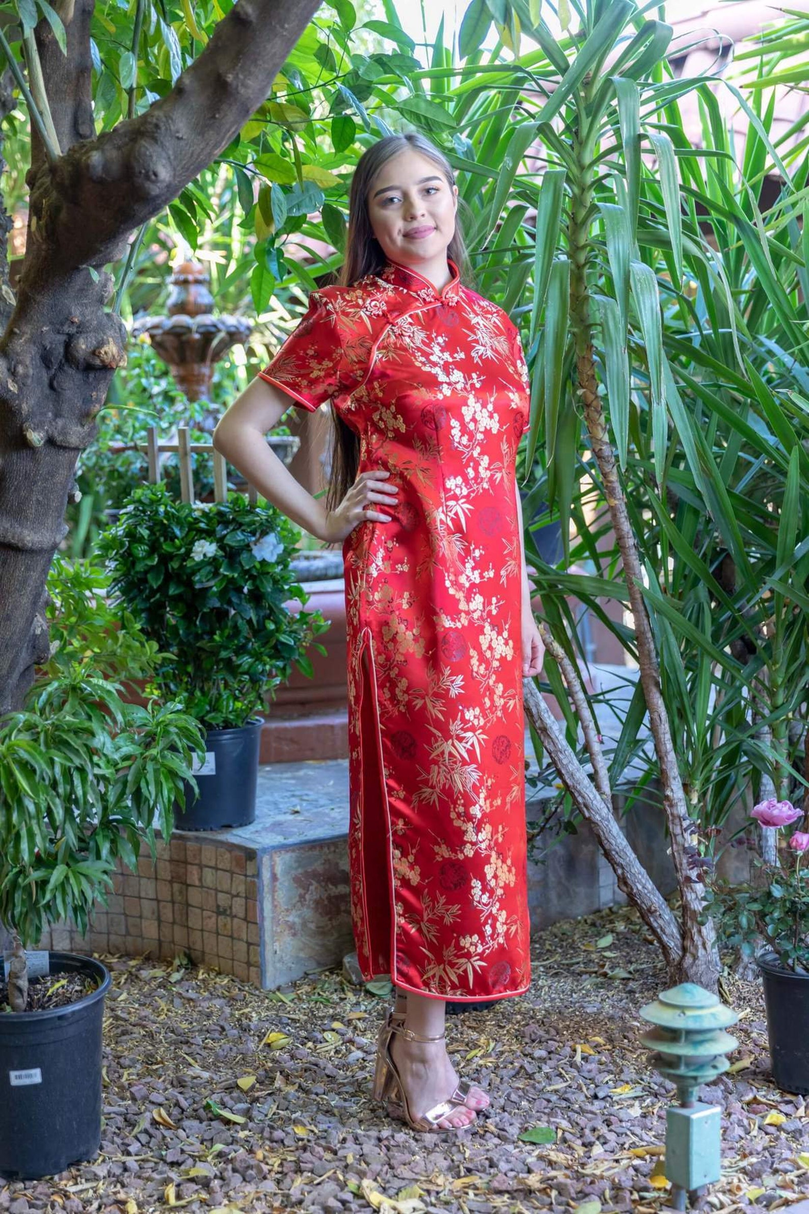 Traditional Red Chinese Silk Dress - Etsy