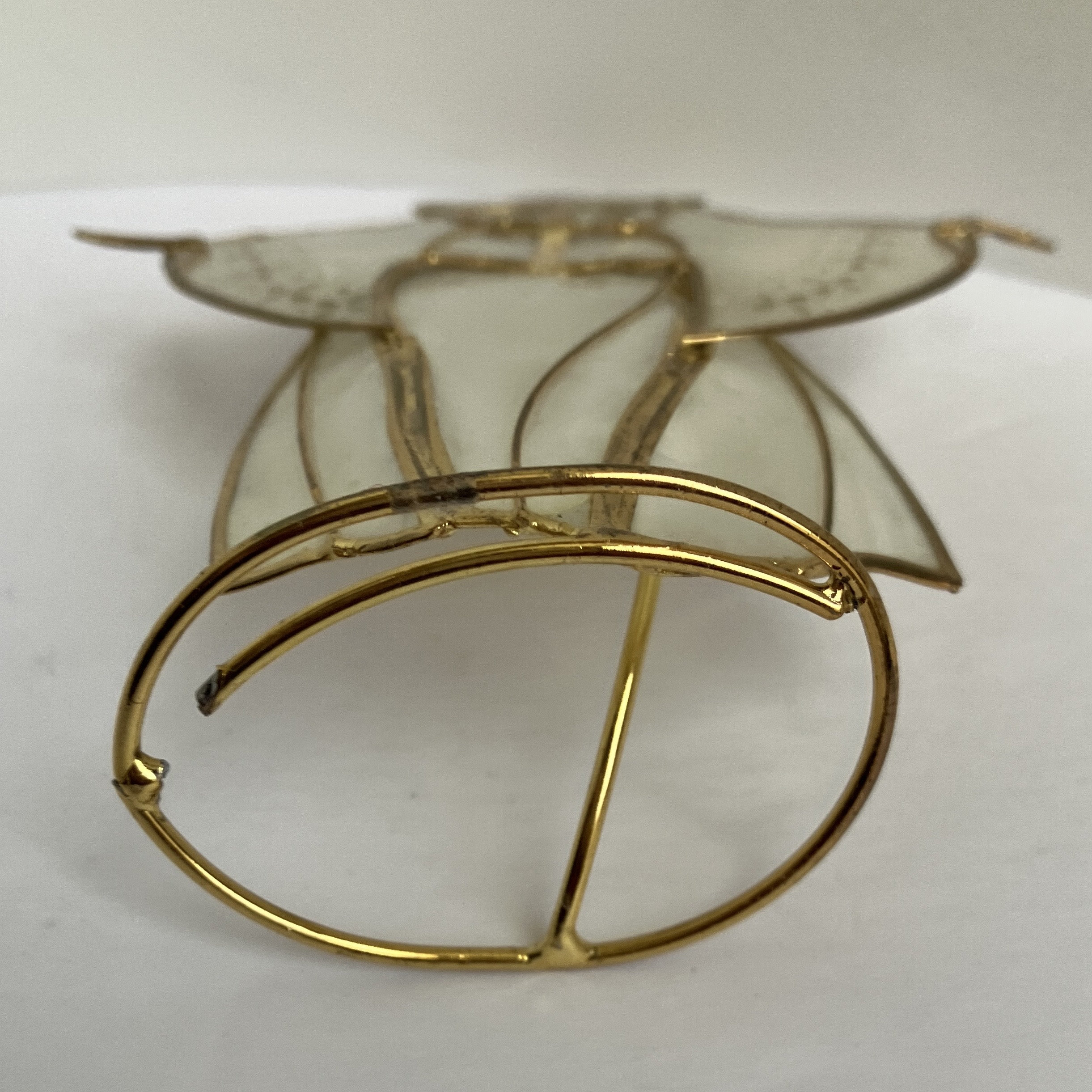 Vintage Capiz Shell & Brass Angel Freestanding Decor or Tree Topper ...