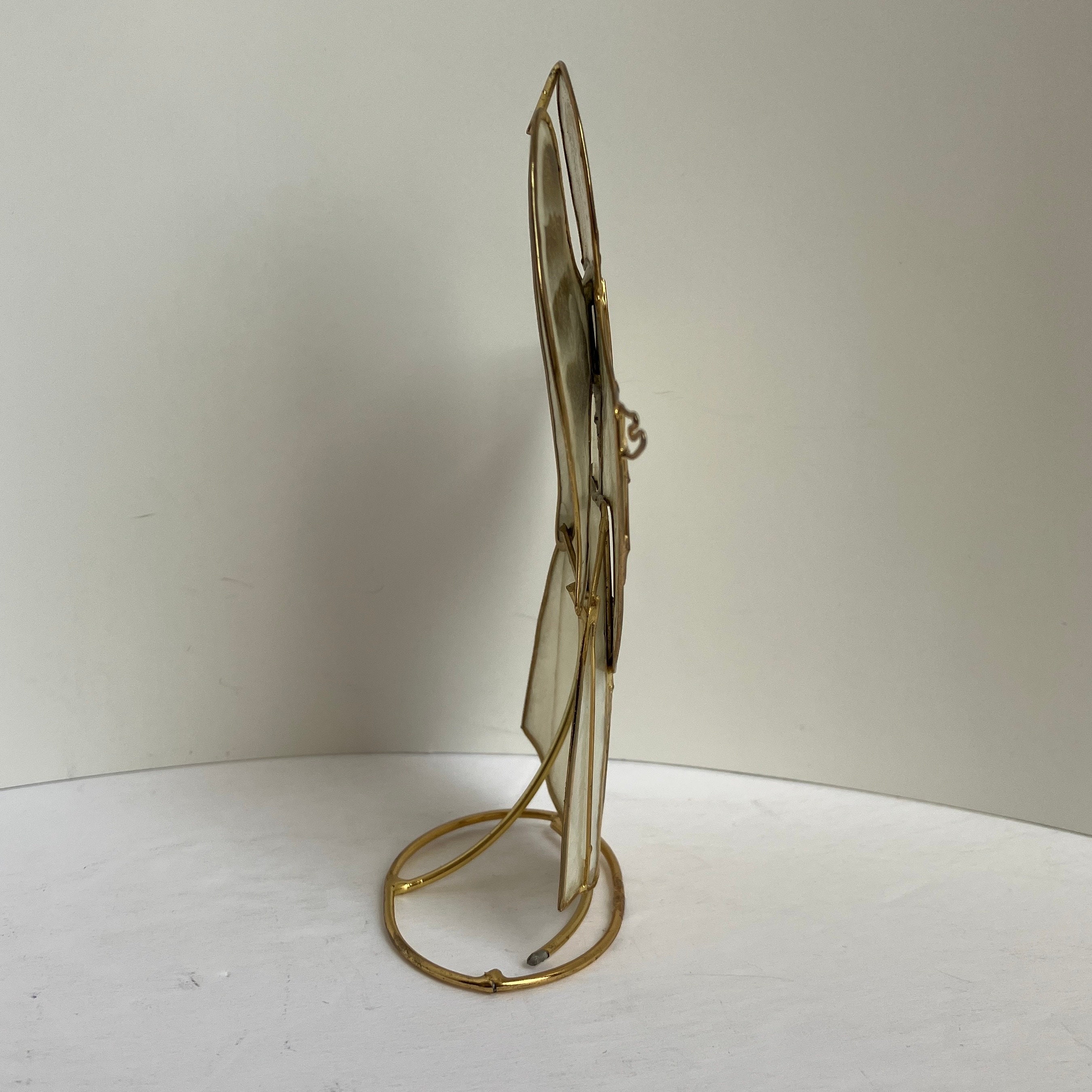 Vintage Capiz Shell & Brass Angel Freestanding Decor or Tree Topper ...