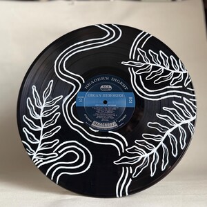 Wavy Lines and Leaf Stems on 12 Inch Vinyl Record - Etsy