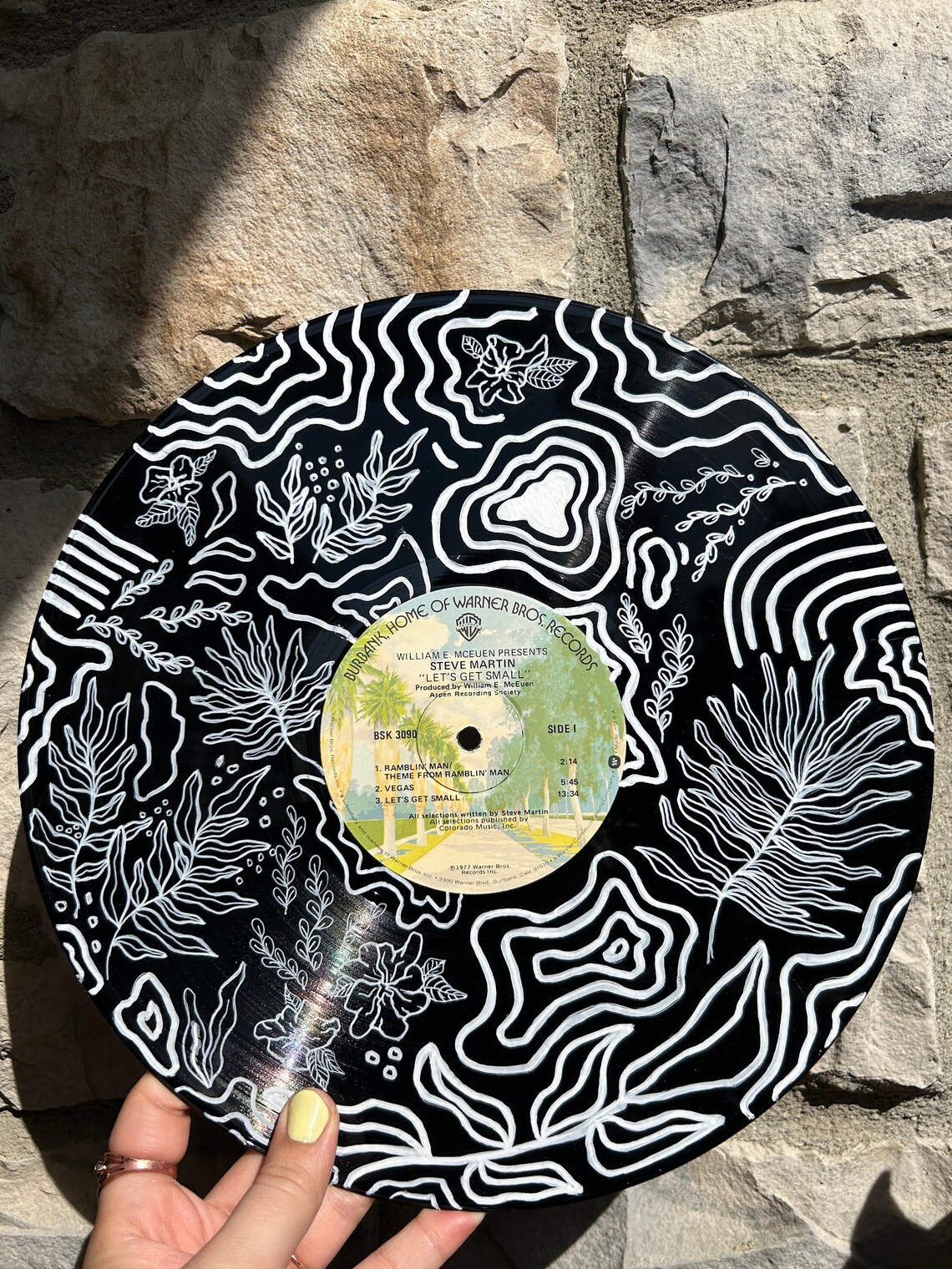 Floral Wave Design Painted Vinyl Record - Etsy