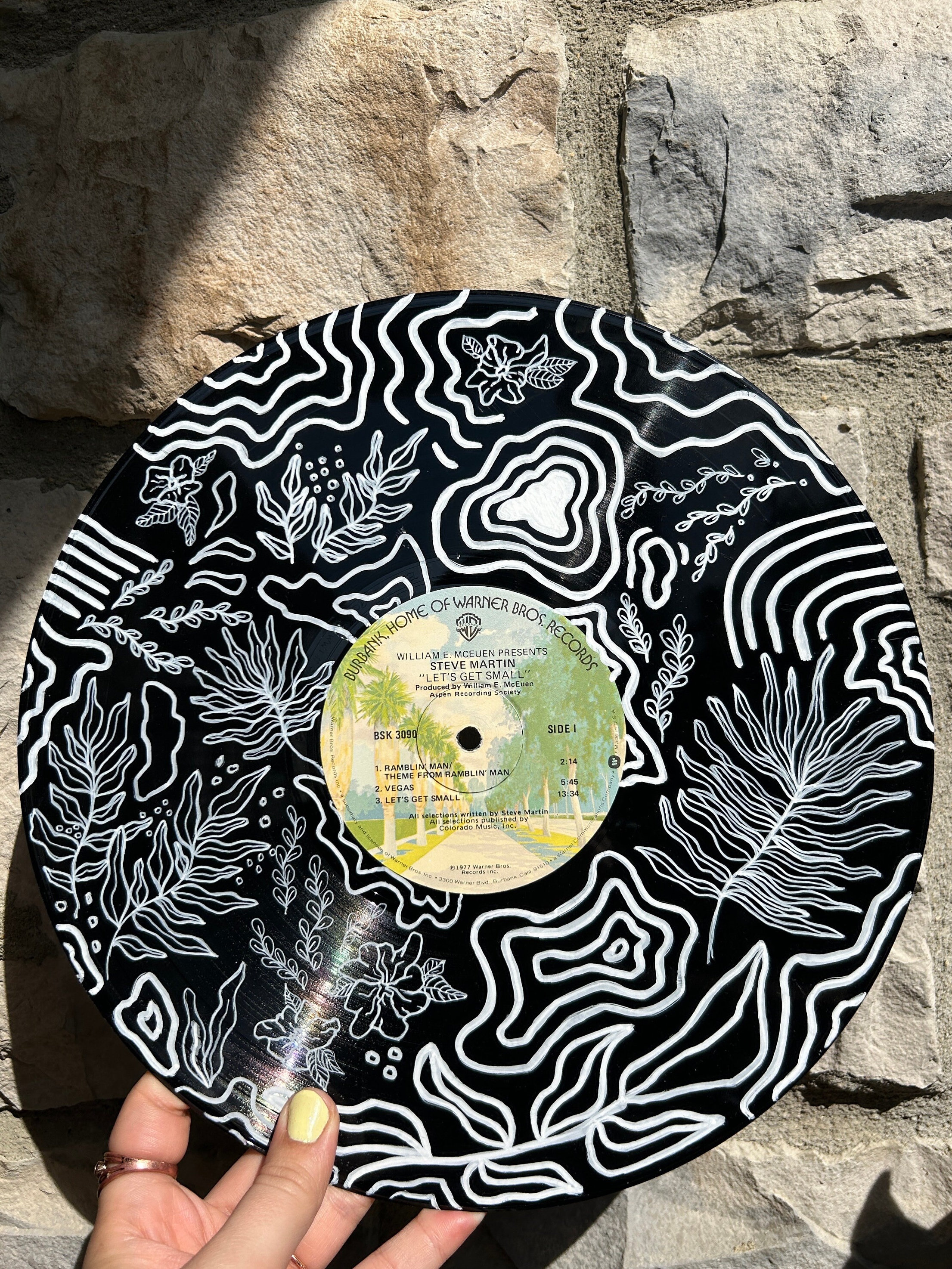 Floral Wave Design Painted Vinyl Record - Etsy