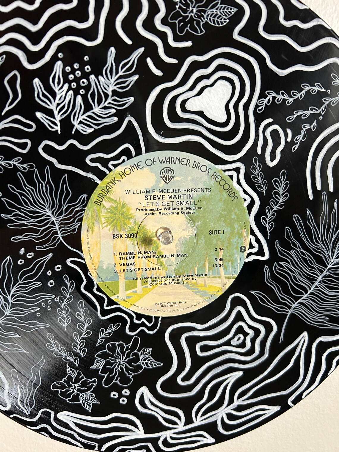 Floral Wave Design Painted Vinyl Record - Etsy