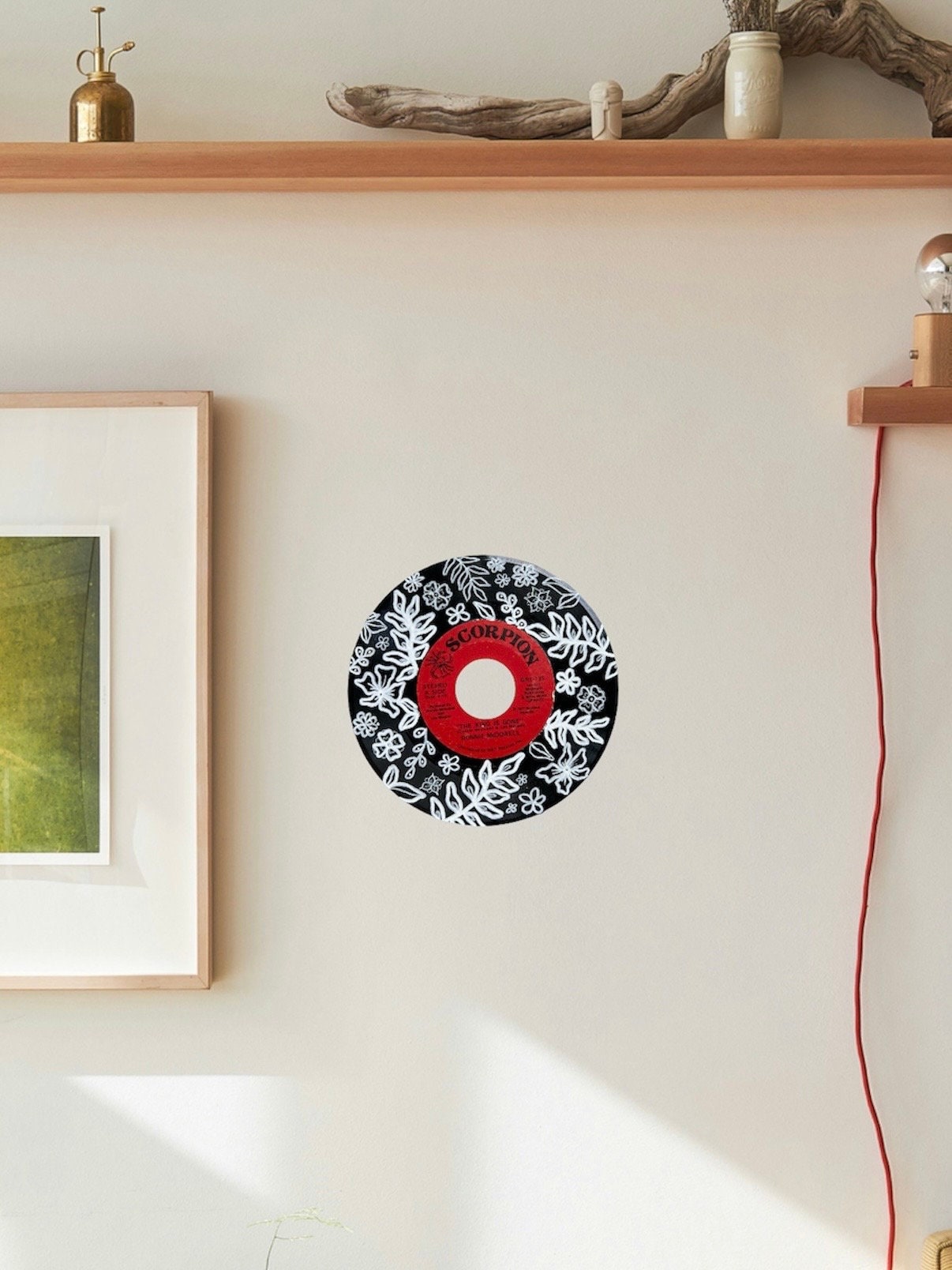 Painted Mini Vinyl Record Flowers and Leaves - Etsy