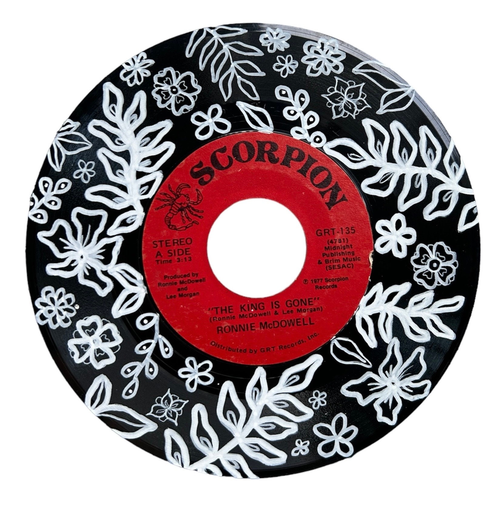 Painted Mini Vinyl Record Flowers and Leaves - Etsy