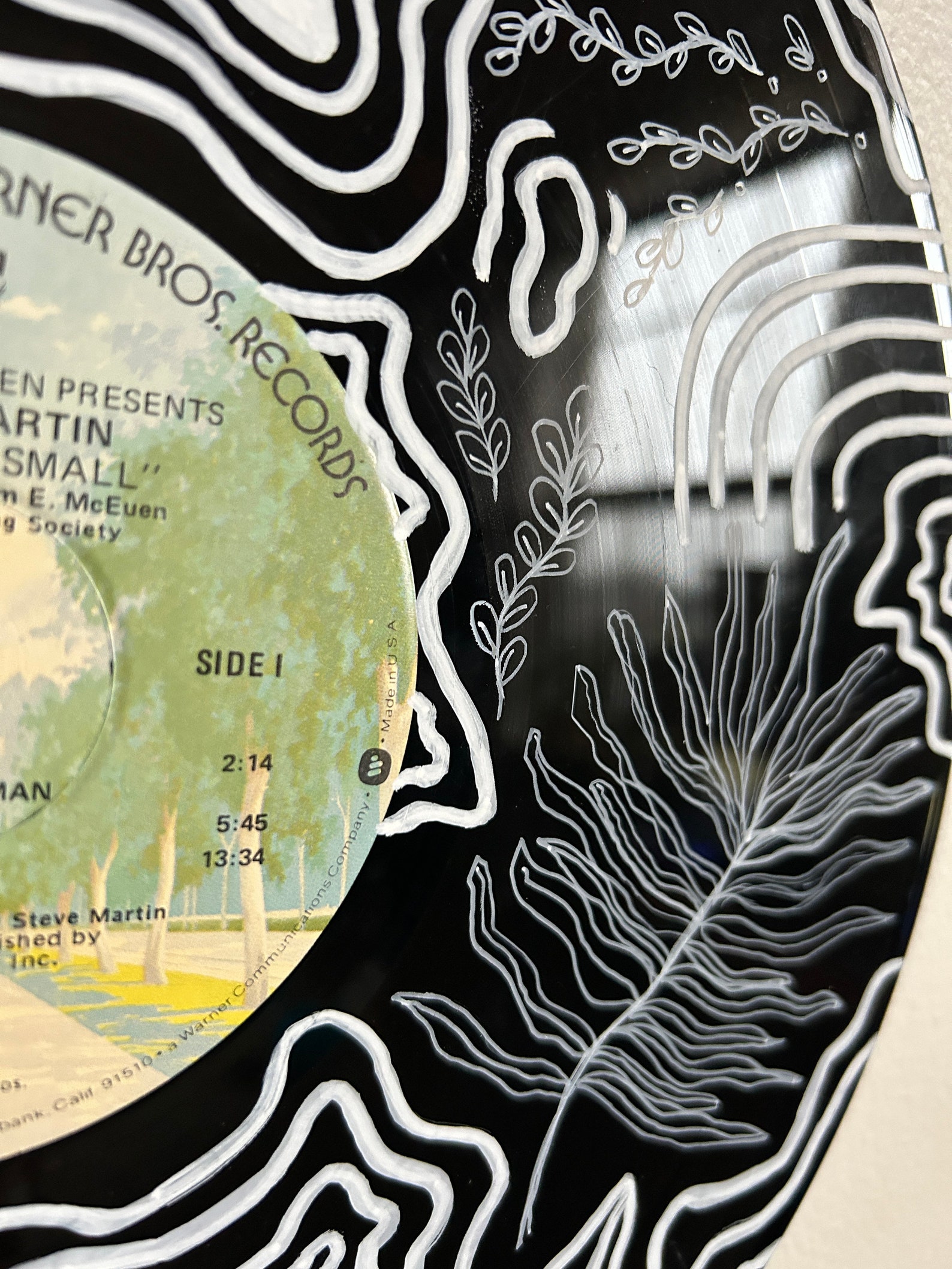 Floral Wave Design Painted Vinyl Record - Etsy