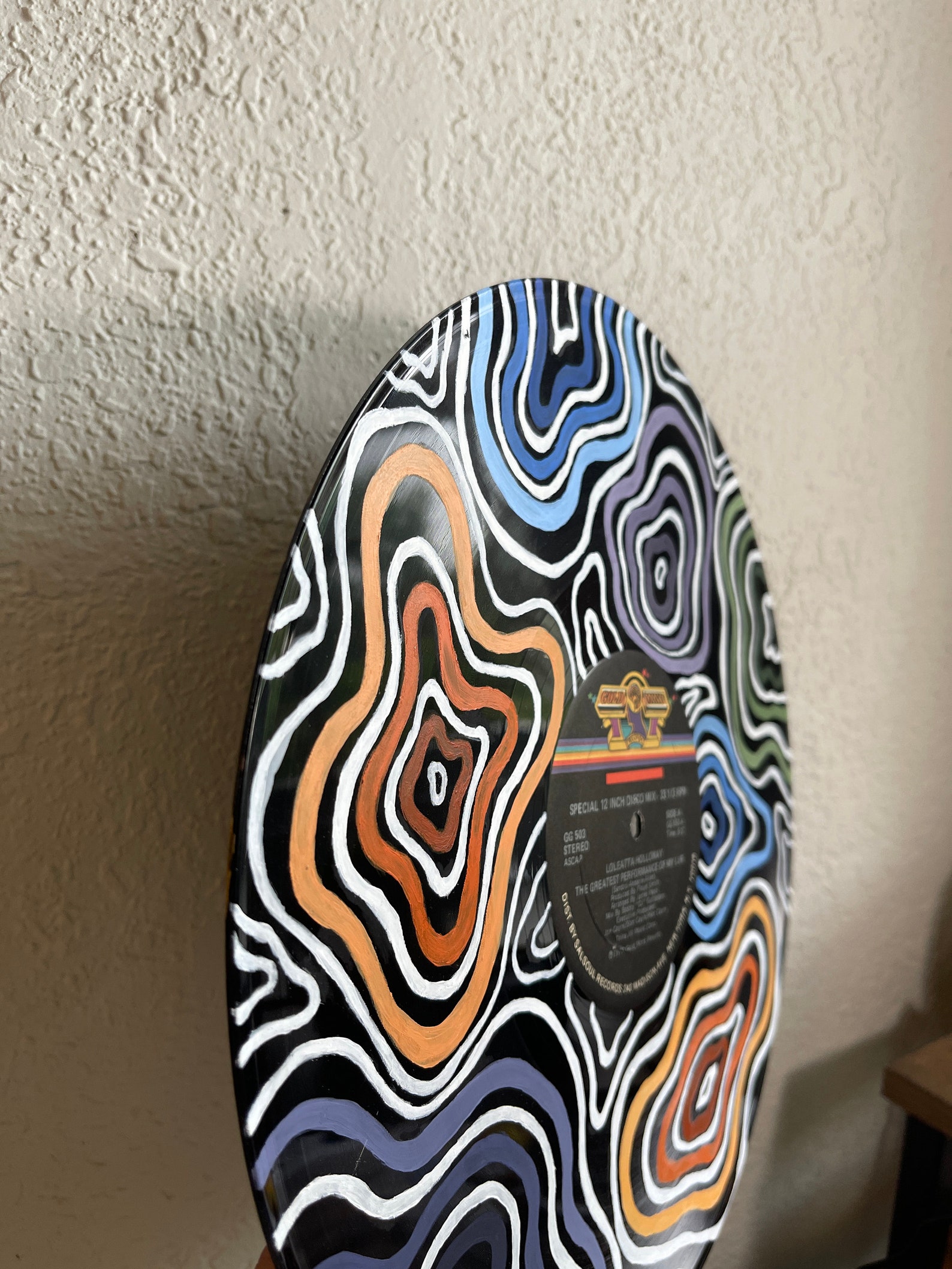 Painted Vinyl Record Handmade Vintage Art - Etsy
