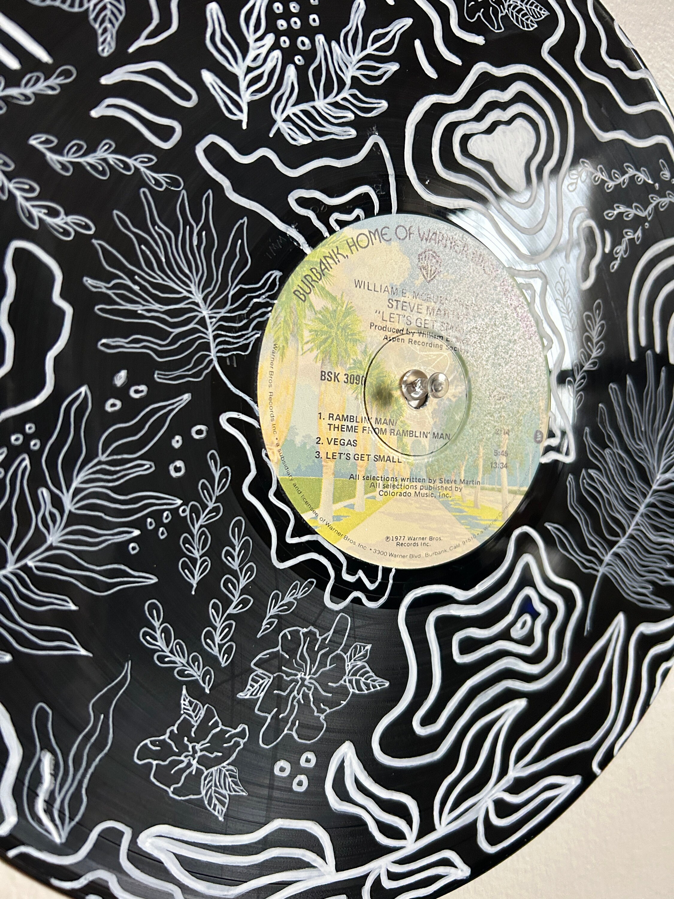 Floral Wave Design Painted Vinyl Record - Etsy