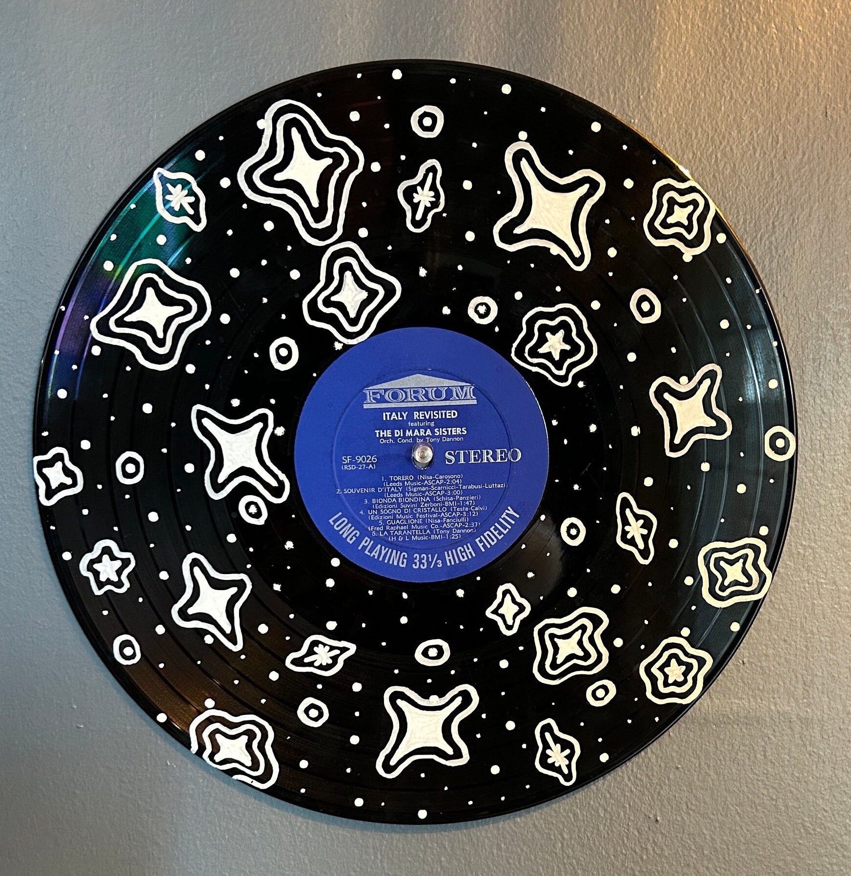 Vinyl Record Painting Traced Stars and Spots 12 Inch - Etsy