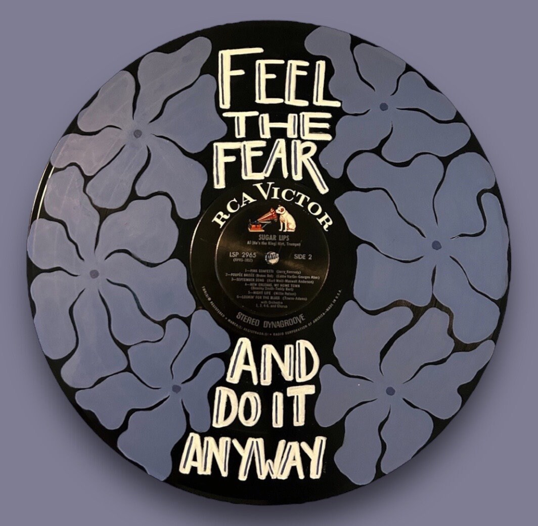 Vinyl Record Painting Quote and Flowers - Etsy