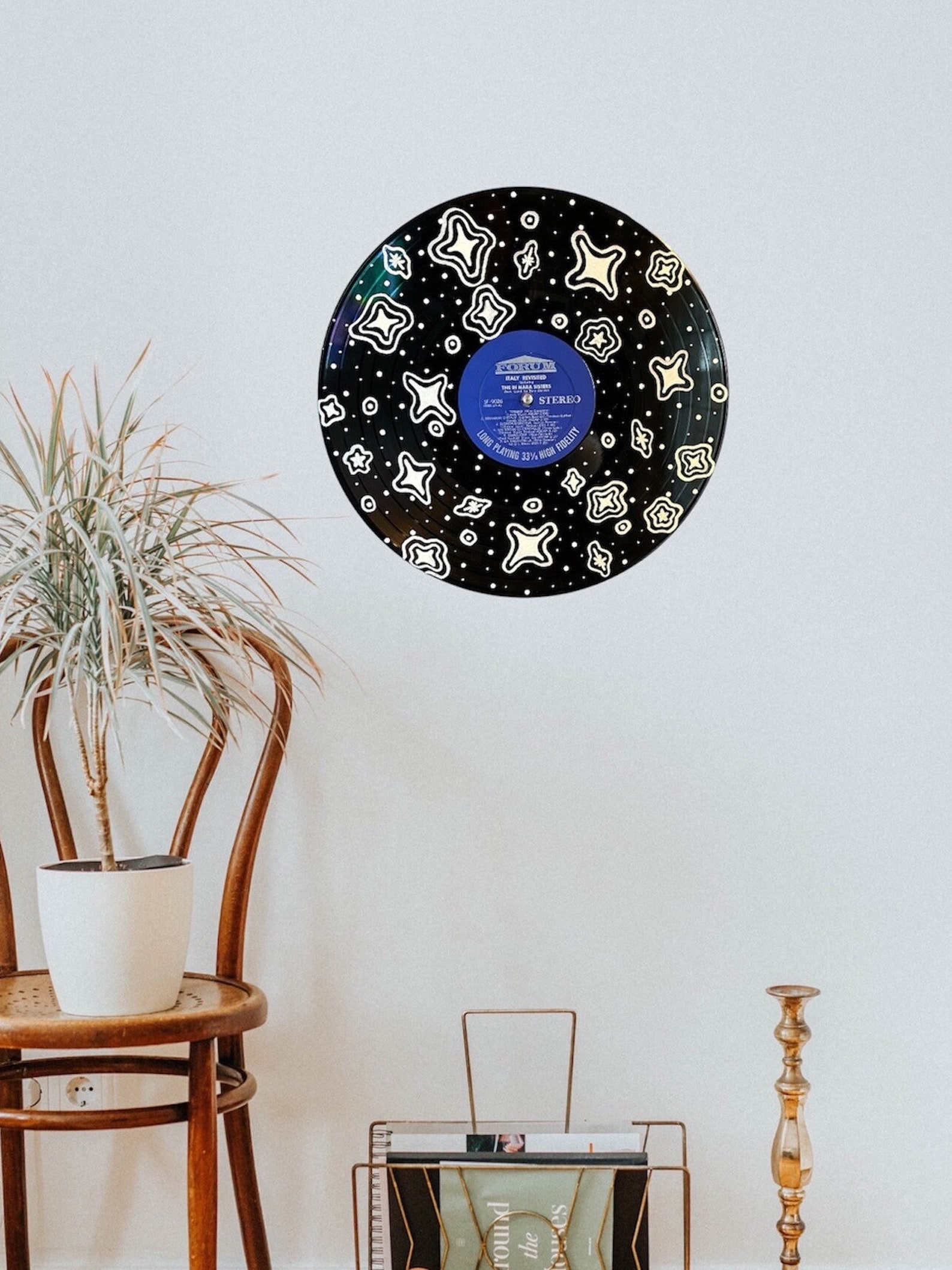 Vinyl Record Painting Traced Stars and Spots 12 Inch - Etsy