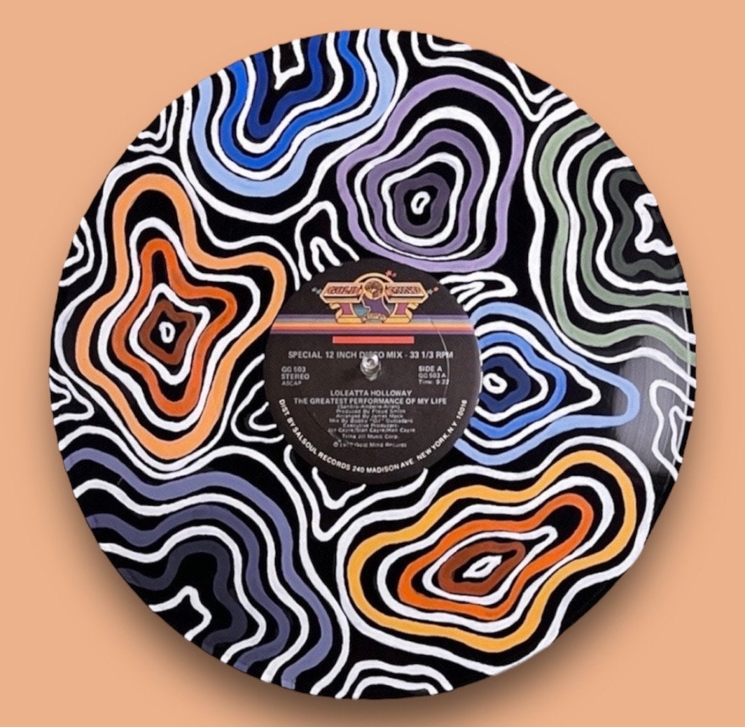 Painted Vinyl Record Handmade Vintage Art - Etsy