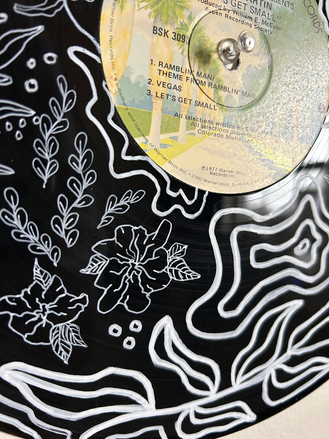 Floral Wave Design Painted Vinyl Record - Etsy