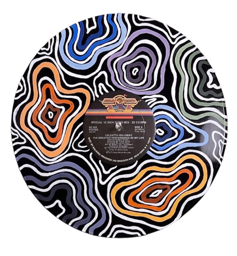 Painted Vinyl Record Handmade Vintage Art - Etsy