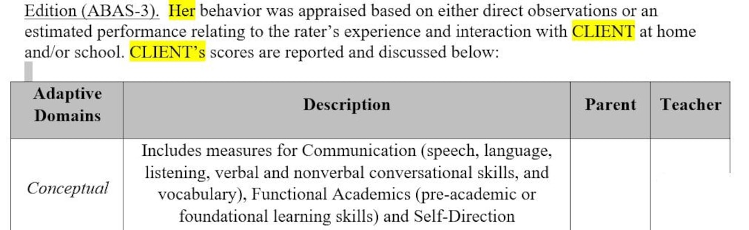 Adaptive Behavior Assessment System - Third Edition (ABAS-3) Report ...