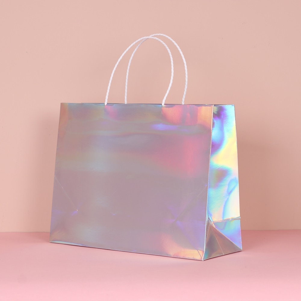 Gold Paper Gift Bags With Black Cotton Handles Bright and - Etsy