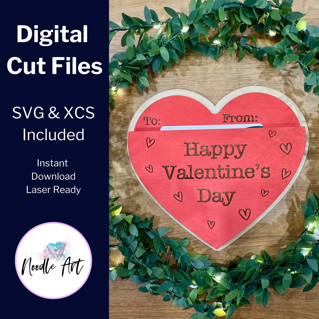 Valentine’s Day Heart Gift Card Holder Design - Etsy