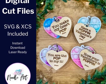 Valentine's Day Pop-it Laser Cut Tags - SVG Files, Cuttle.xyz Template ...