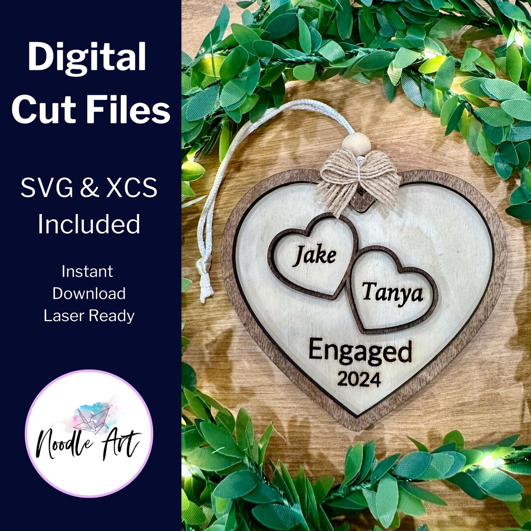 Engaged Heart Ornament Design - Etsy