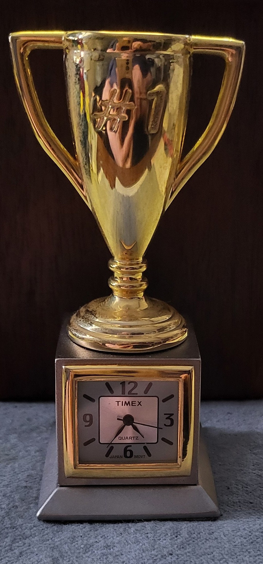 Clock, Timex Miniature Trophy Cup Clock - Etsy