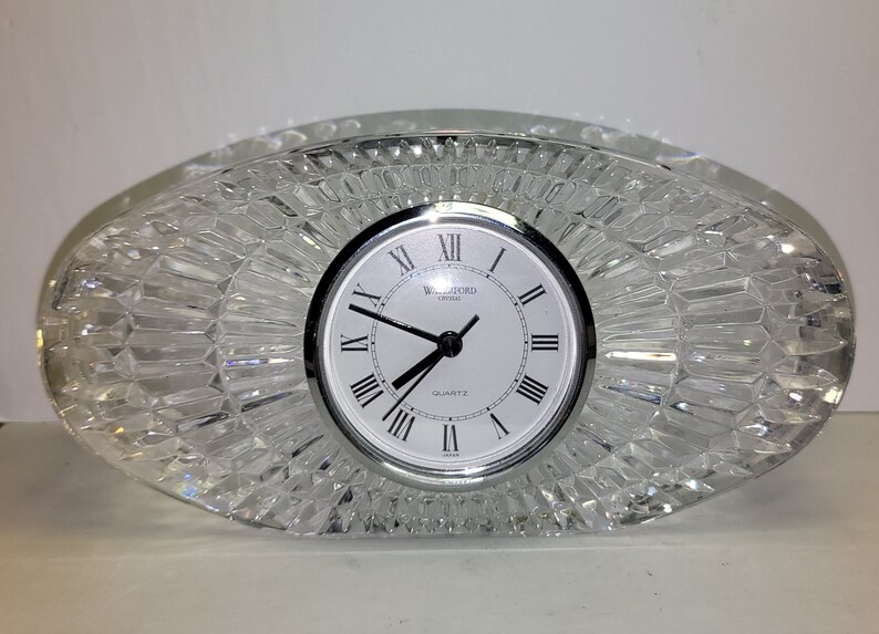 Waterford Oval Crystal Mantle Table Clock - Etsy
