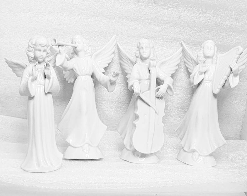 Figurines, Dresden Angel Musicians, Set of 4, C. 1962 - Etsy