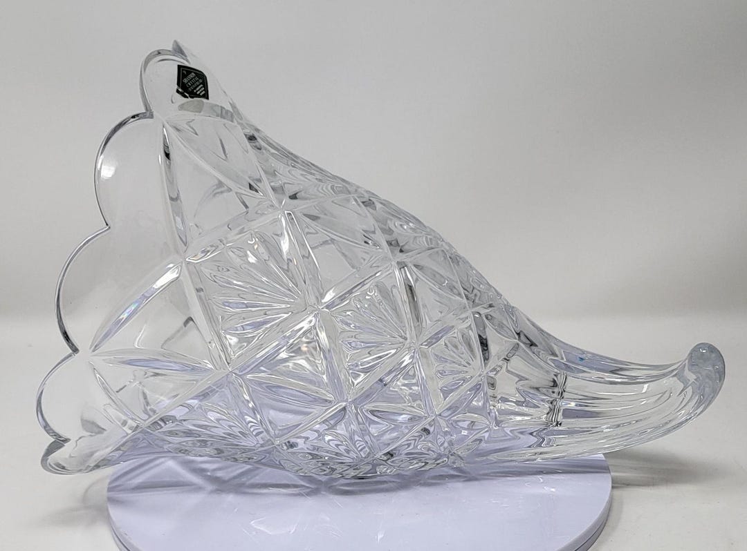 Vase, Shannon Crystal, Cornucopia Horizontal Vase - Etsy