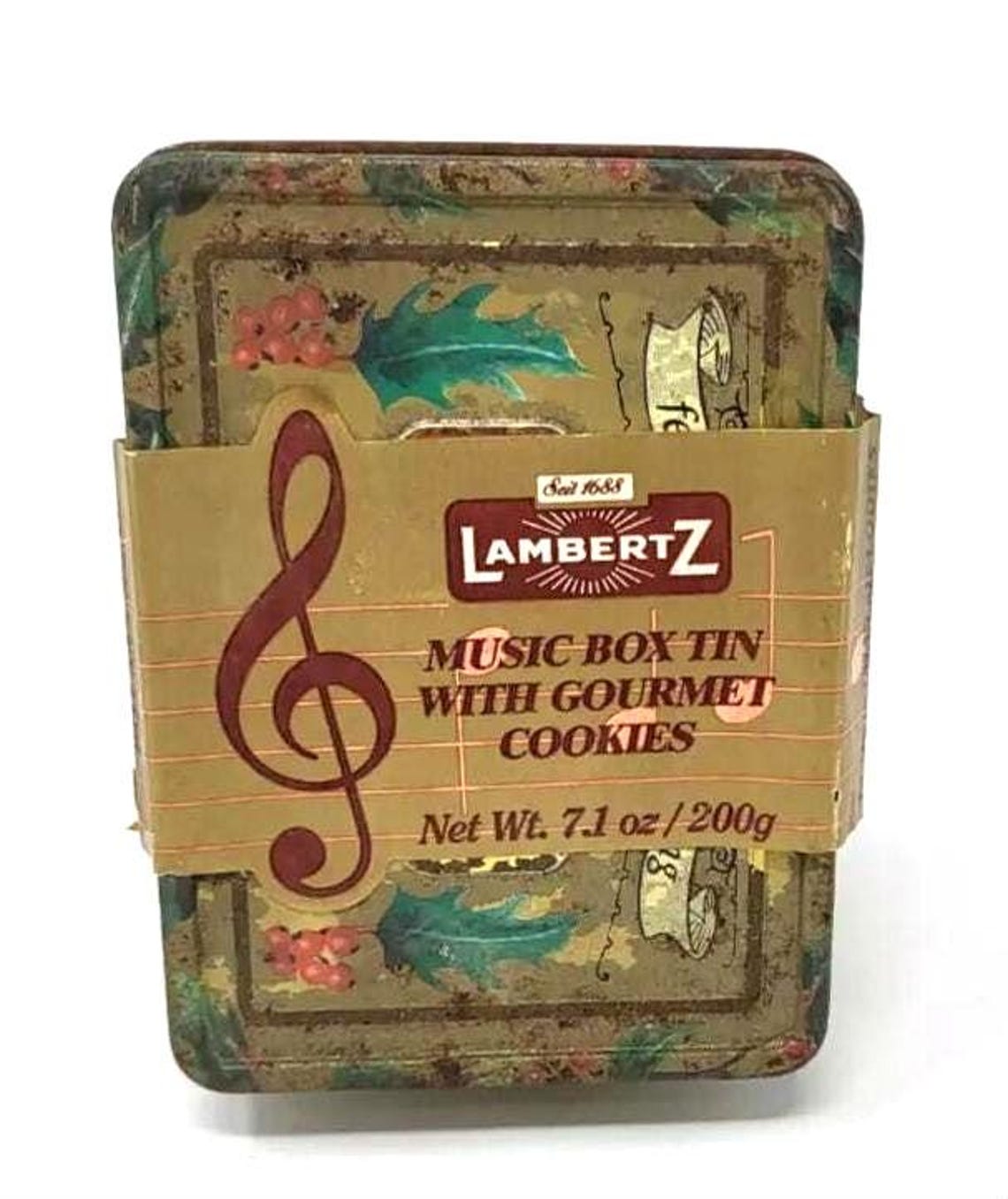 Box, Tin Musical Cookie Box, German Lambertz Music Box Cookie Tin - Etsy