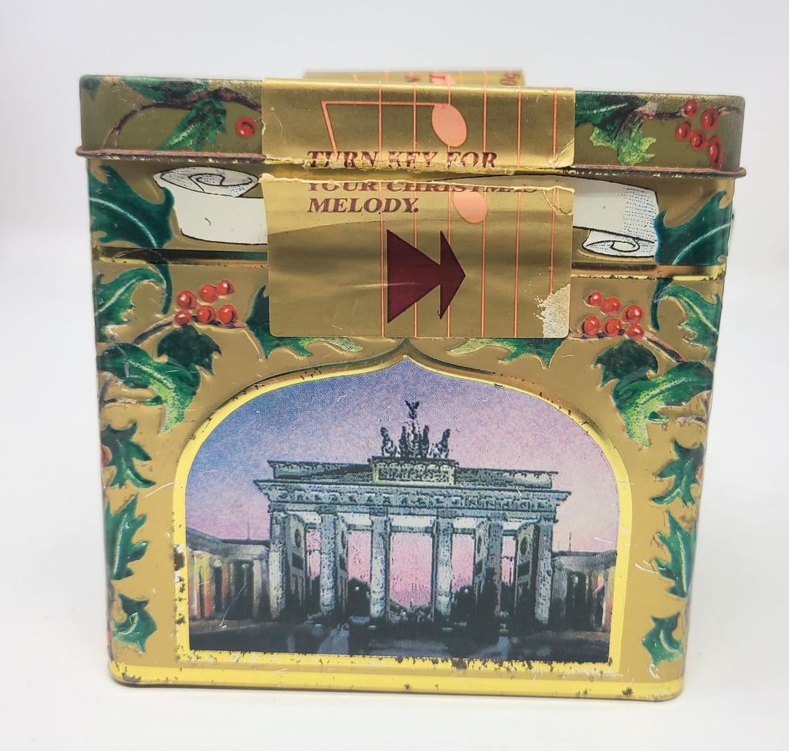 Box, Tin Musical Cookie Box, German Lambertz Music Box Cookie Tin - Etsy