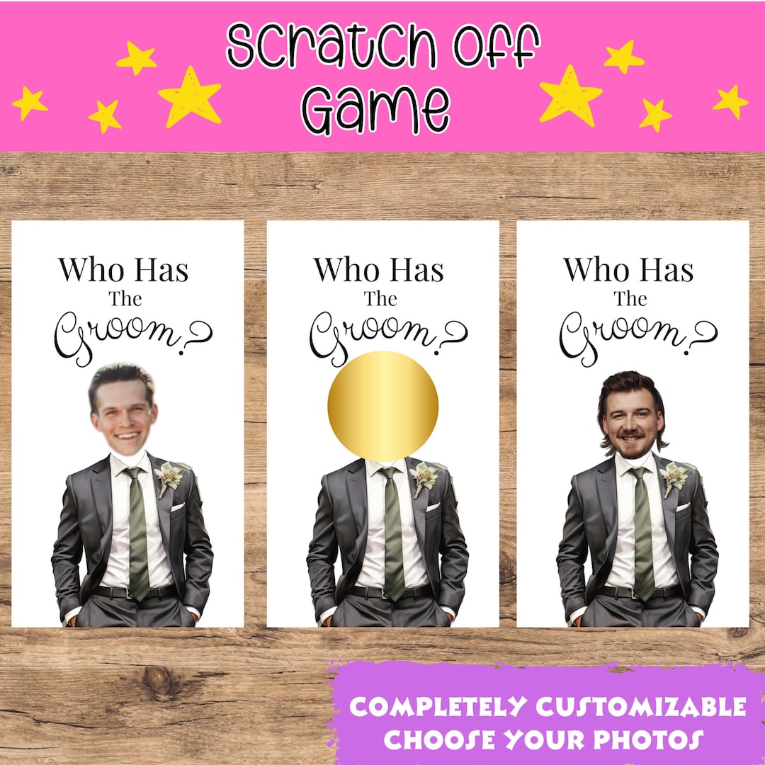 Printed Who Has the Groom Scratch off Game, Bach Party Game ...