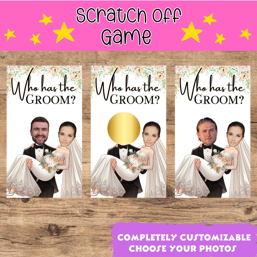 Printed Who Has the Groom Scratch off Game, Bach Party Game ...