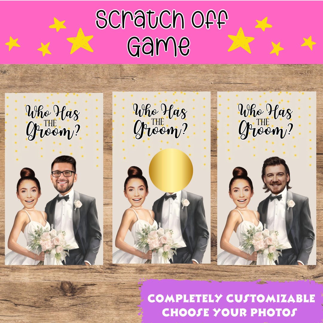Printed Who Has the Groom Scratch off Game, Bach Party Game ...