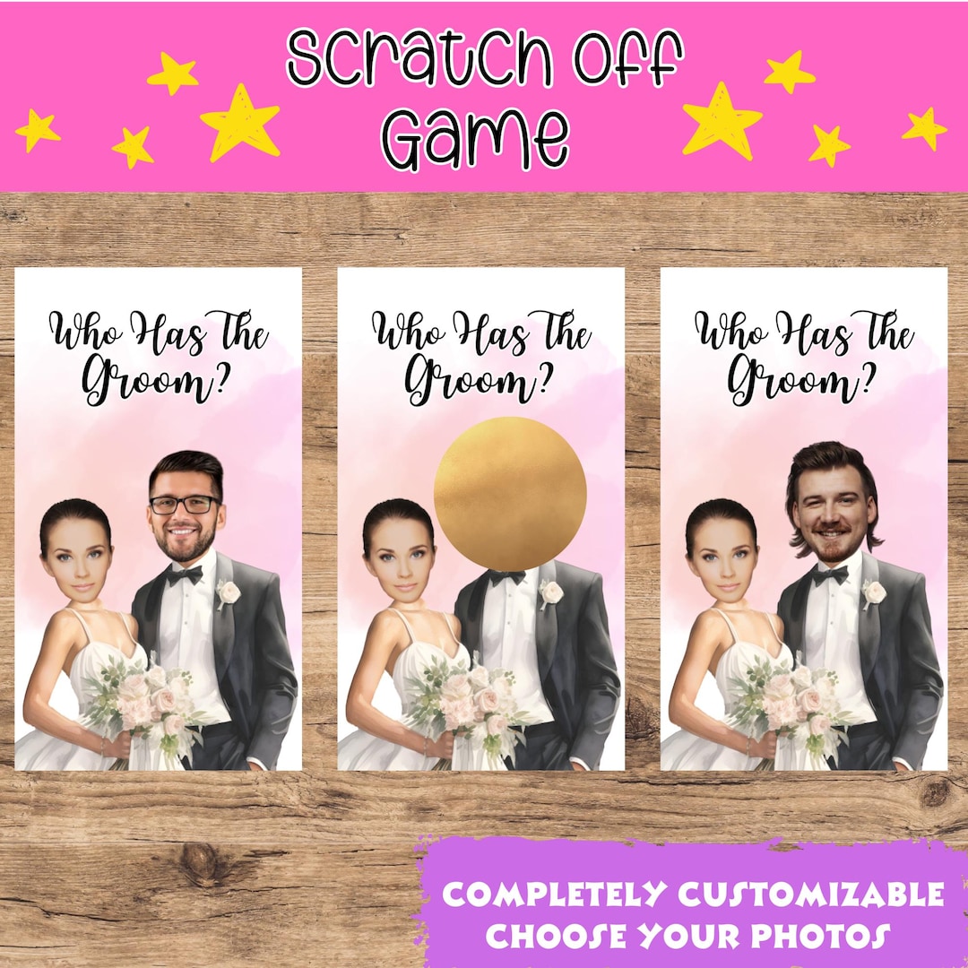 Printed Who Has the Groom Scratch off Game, Bach Party Game ...
