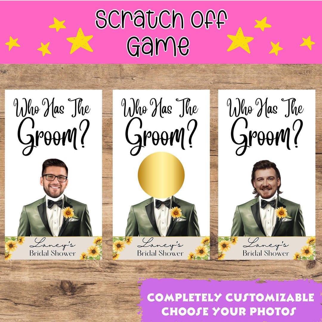 Printed Who Has the Groom Scratch off Game, Bach Party Game ...