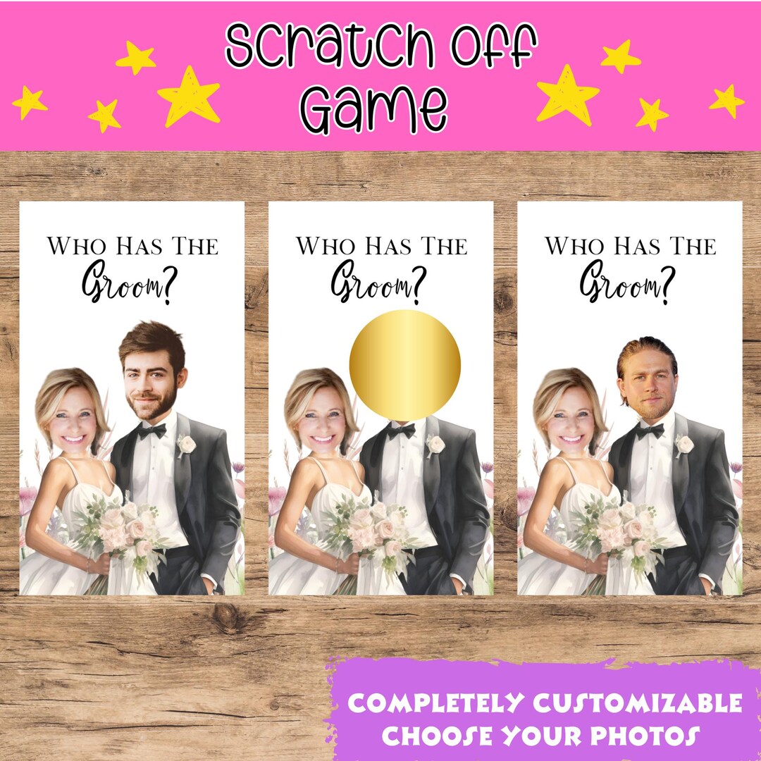 Printed Who Has the Groom Scratch off Game, Bach Party Game ...