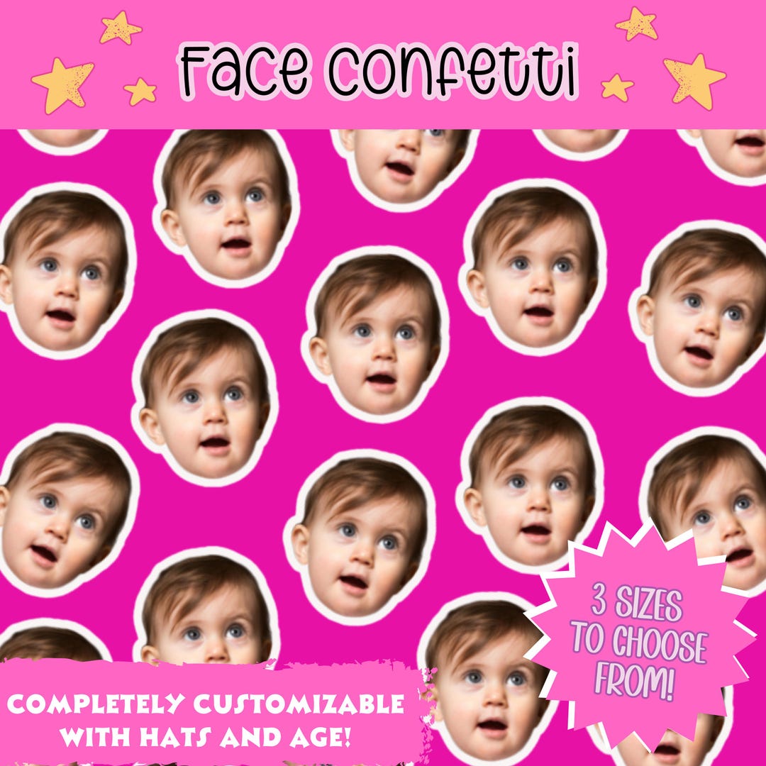 Custom Face Confetti L Head Confetti L Funny Birthday 30th 40th 50th ...