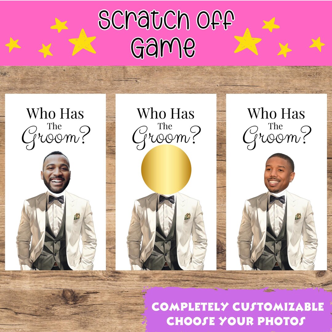 Printed Who Has the Groom Scratch off Game, Bach Party Game ...