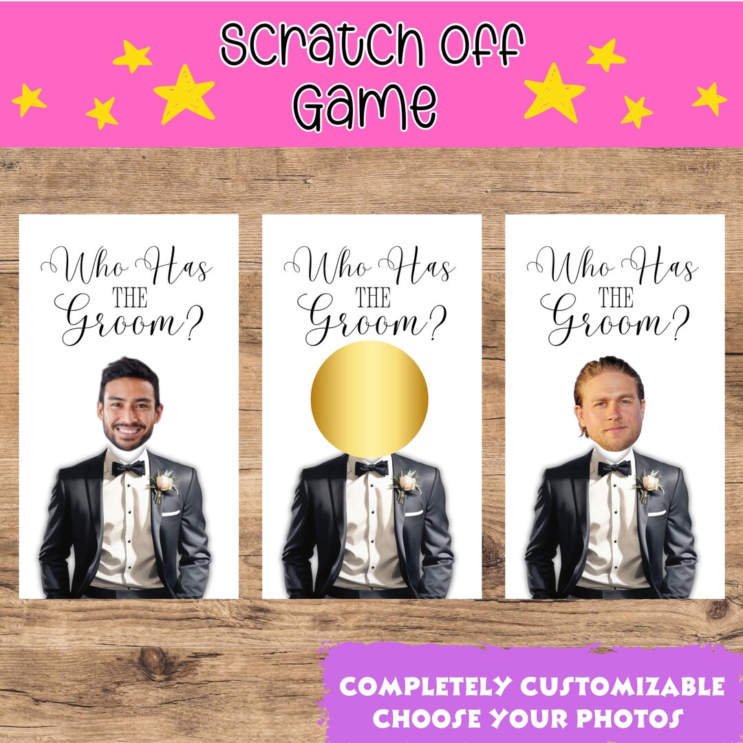Printed Who Has the Groom Scratch off Game, Bach Party Game ...