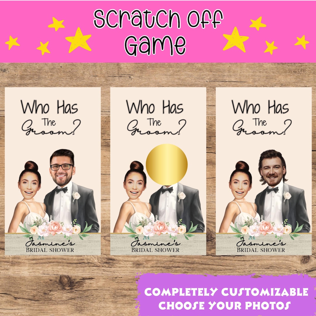 Printed Who Has the Groom Scratch off Game, Bach Party Game ...