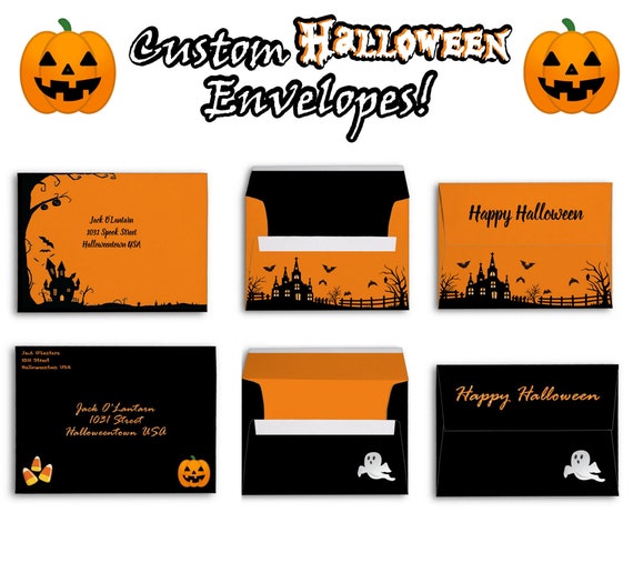 Custom HALLOWEEN Envelopes for Birthday/party Invitations With | Etsy