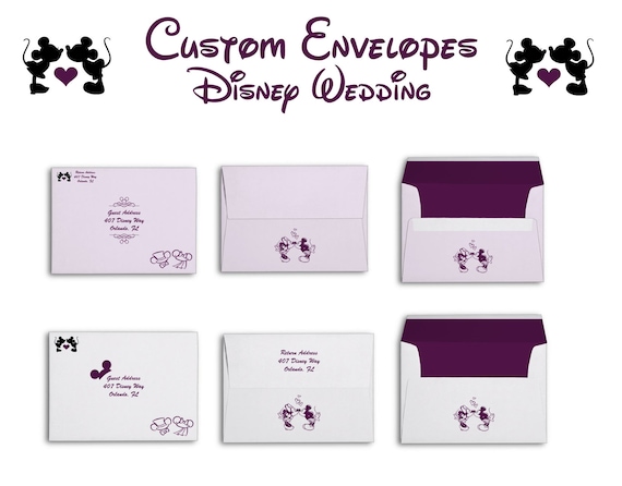 Custom DISNEY Mickey Wedding / Party Invitation Envelopes With | Etsy