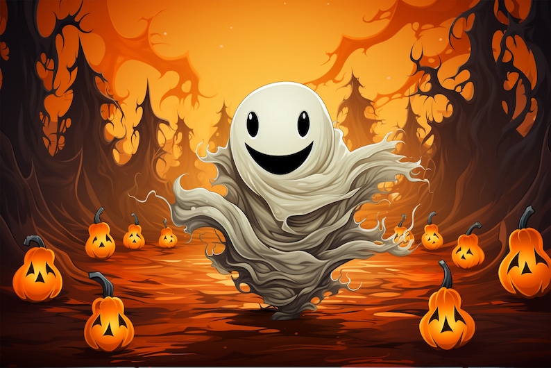 Printable Cartoon Halloween Art Prints / Digital Download / 5 Images - Etsy