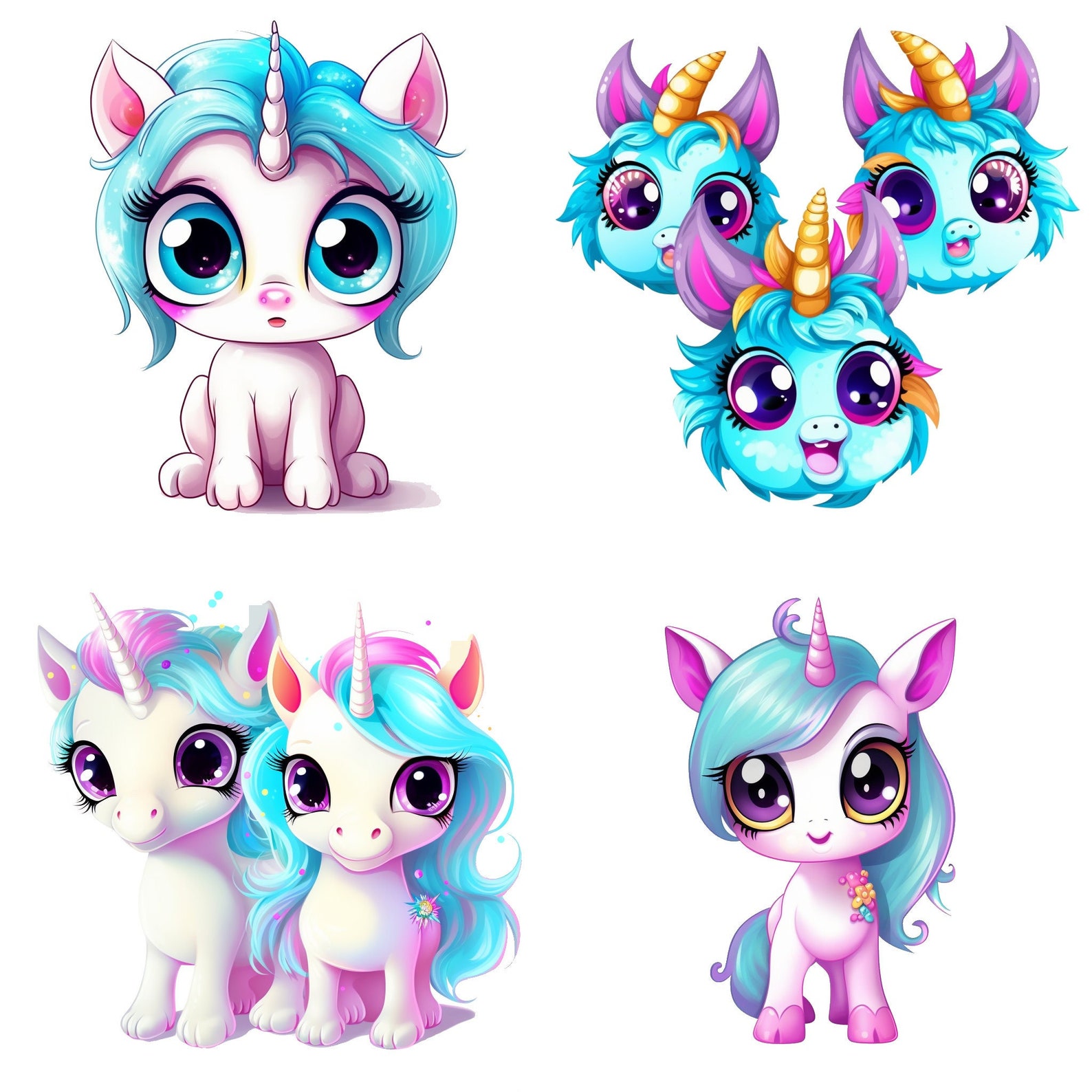 10 Baby Unicorn Clipart Png, Unicorn Clip Art, Commercial Use - Etsy