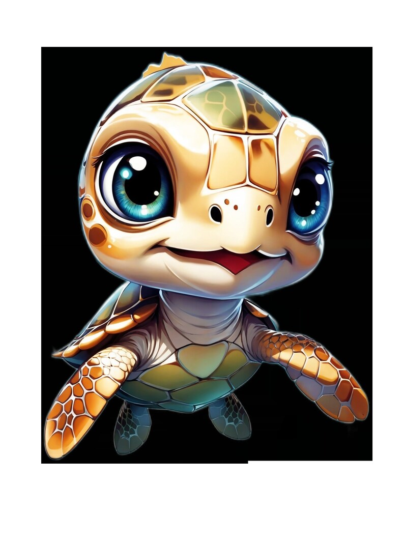 16 Baby Sea Turtle Clipart, Cute Nursery Wall Art, Cute Baby Animals ...