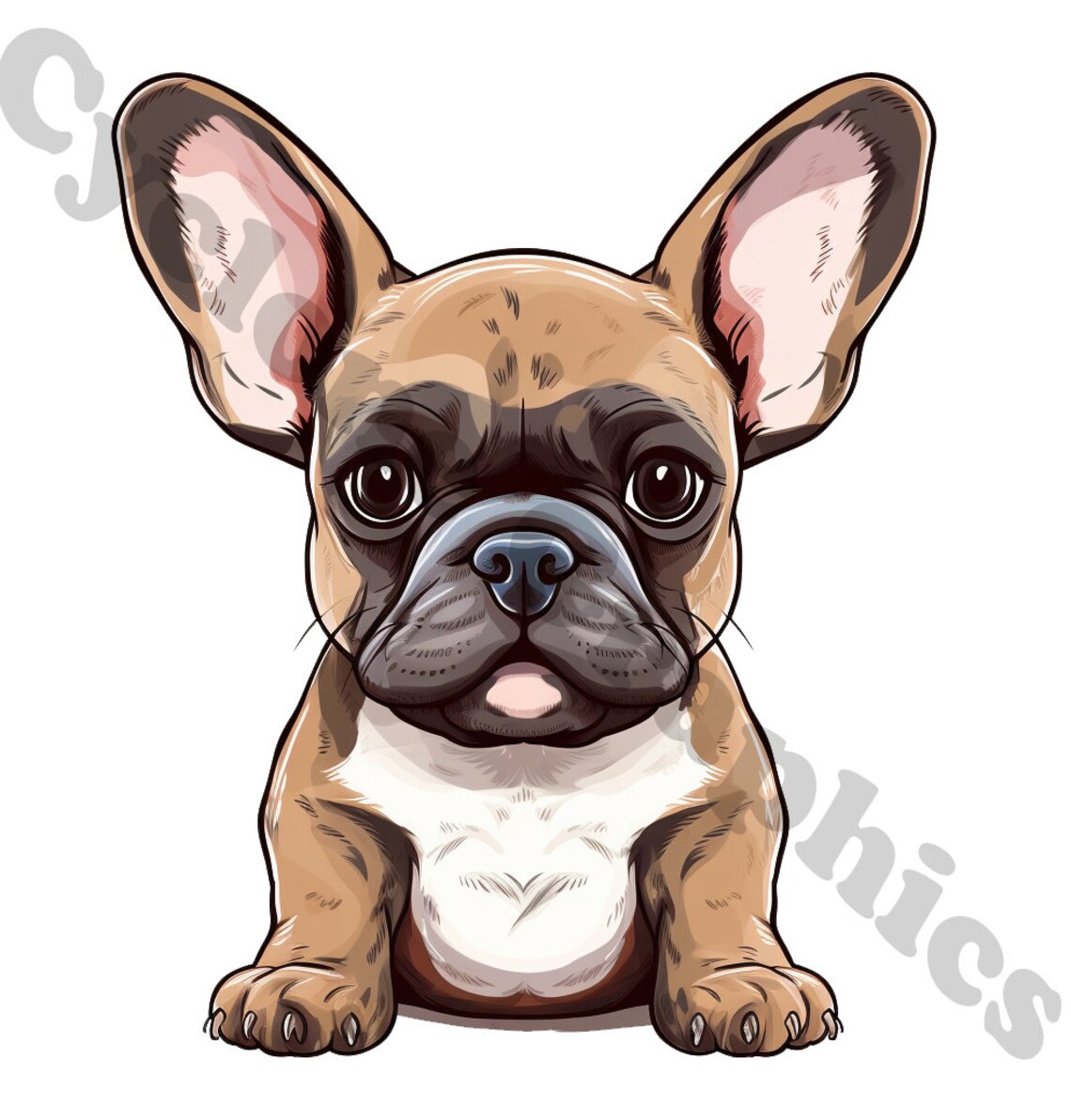 12 French Bulldogs, Cute Little Animal Clipart, Frenchies, Cartoon ...