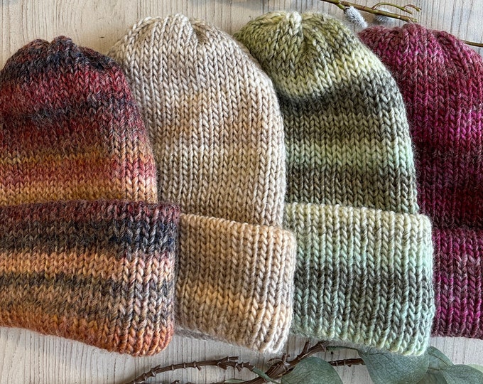 Handmade Wool Chunky Knit Hat - Etsy