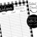 Printable Buffalo Check Sign in Sheet Black and White Sign in | Etsy